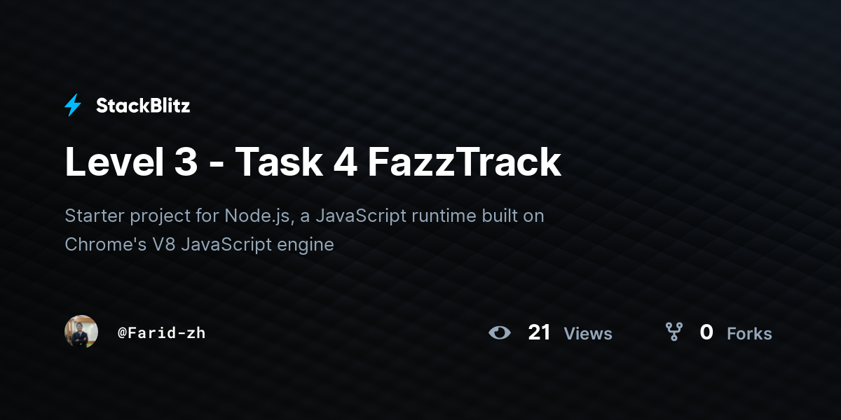 Level 3 - Task 4 FazzTrack - StackBlitz