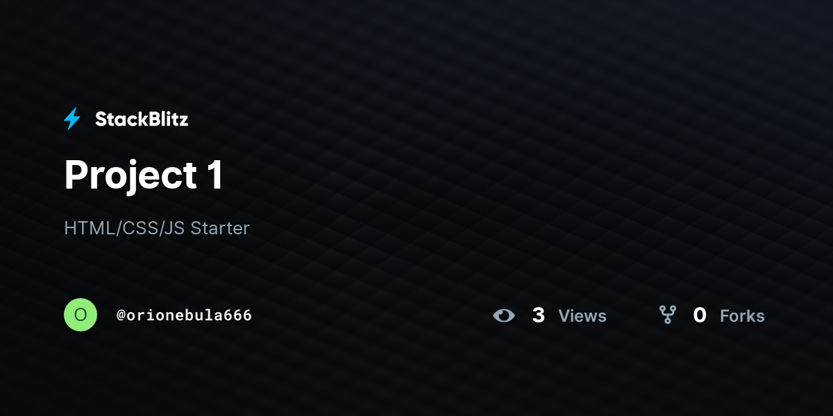 Project 1 - StackBlitz