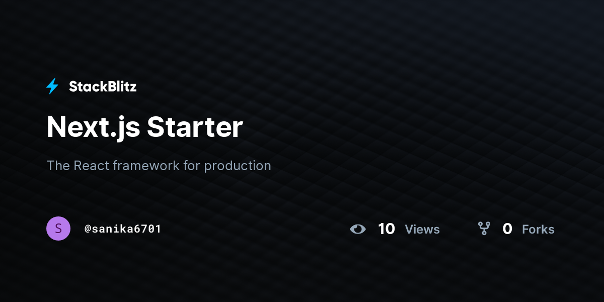Next.js Starter - StackBlitz