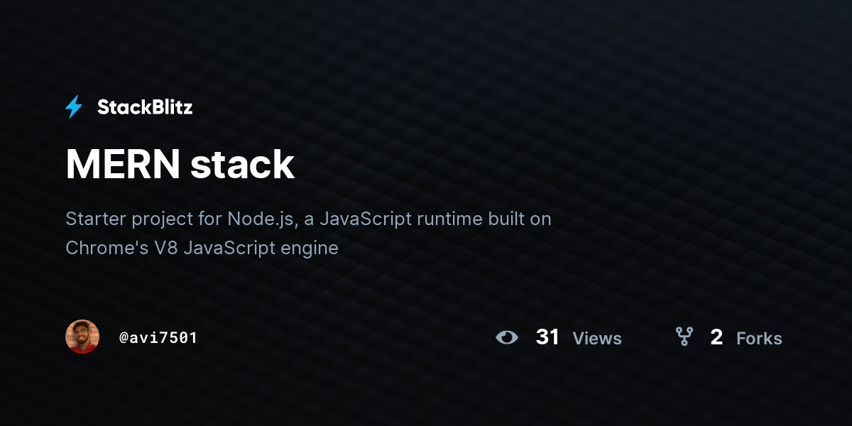 MERN stack - StackBlitz