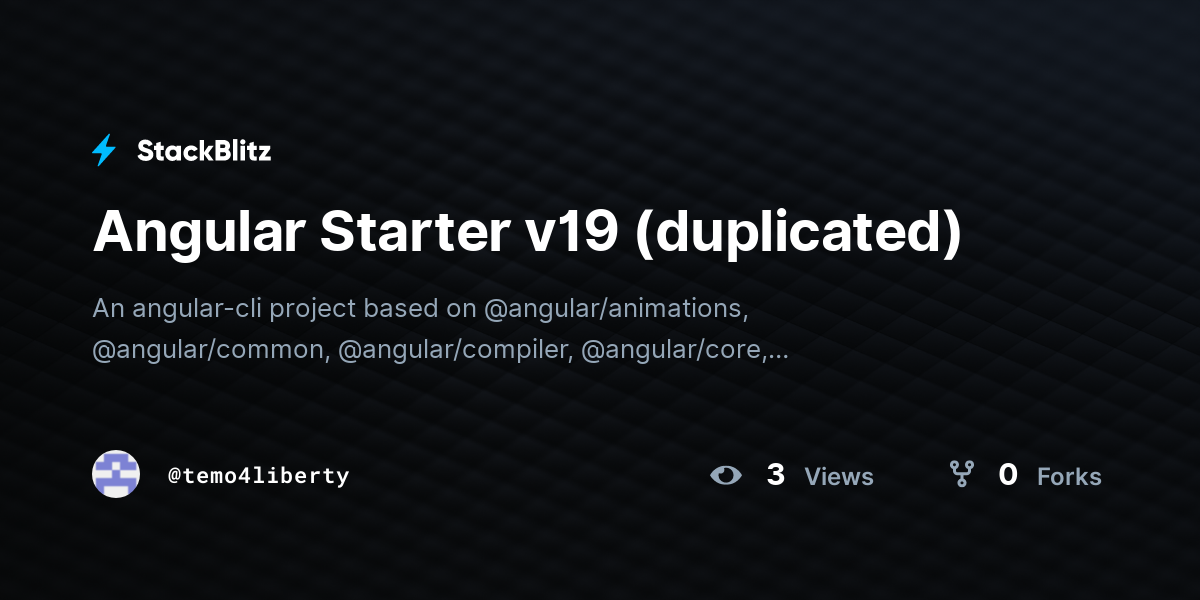 Angular Starter v19 (duplicated) - StackBlitz