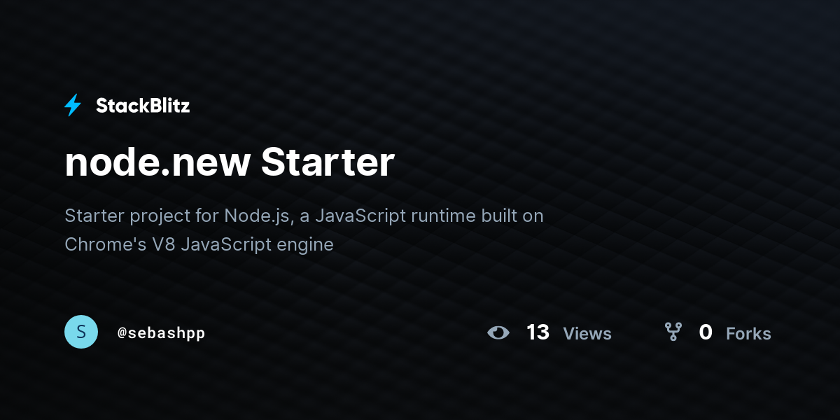 node.new Starter - StackBlitz