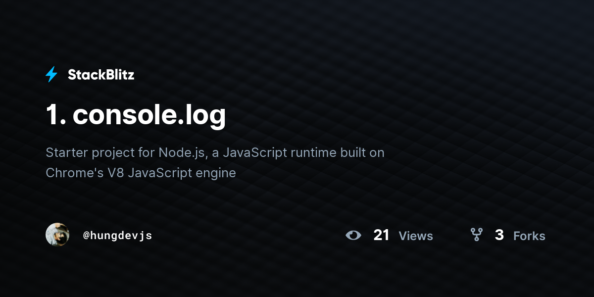 1. console.log - StackBlitz
