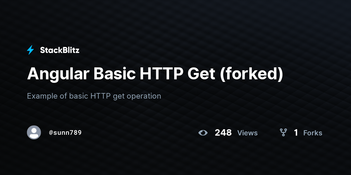 Angular Basic HTTP Get (forked) - StackBlitz