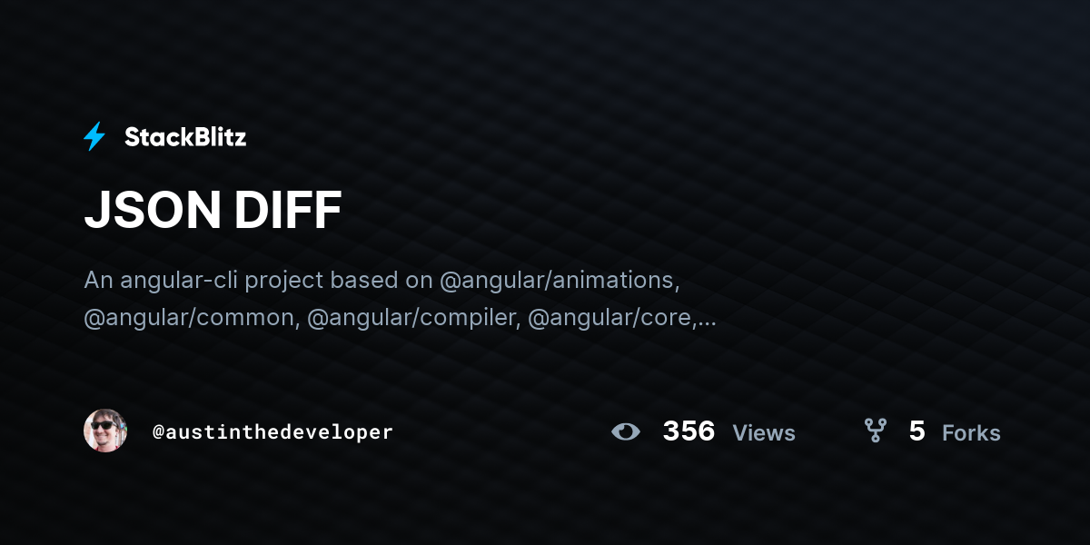 JSON DIFF - StackBlitz