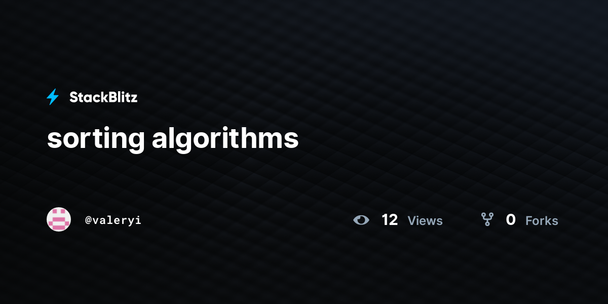 sorting algorithms - StackBlitz