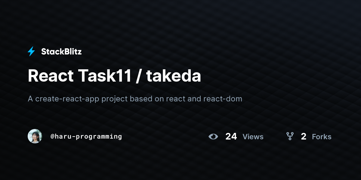 React Task11 / takeda - StackBlitz