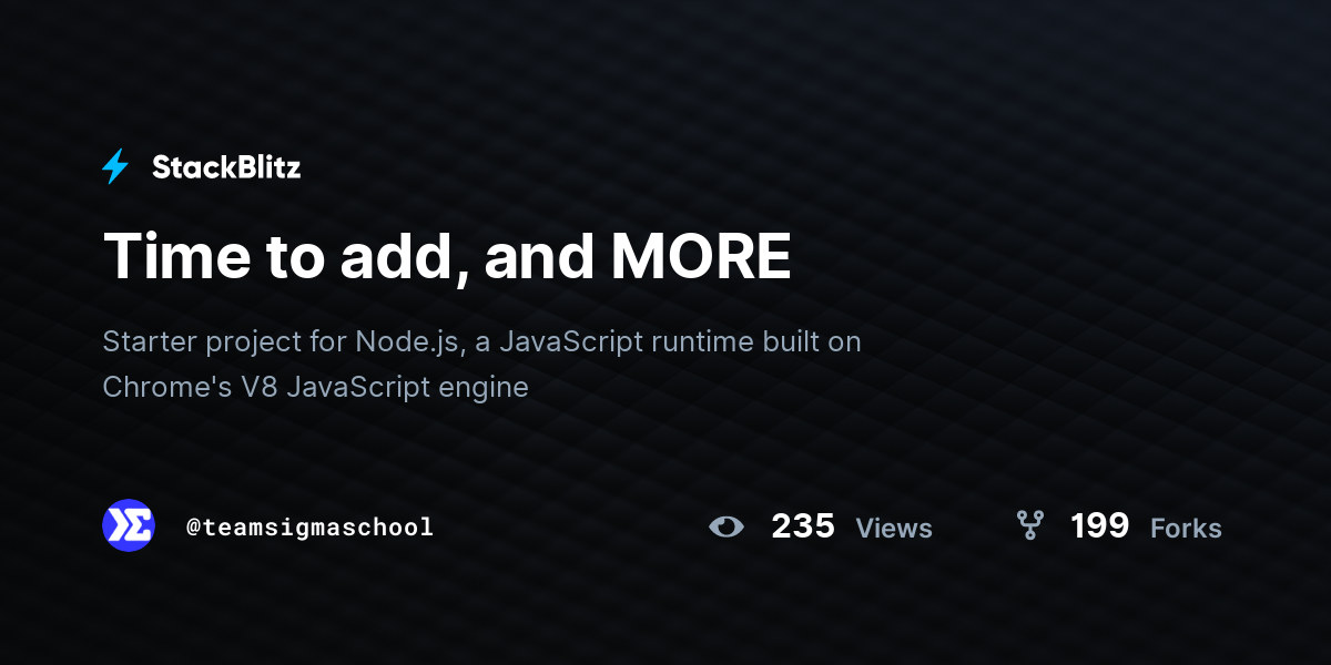 Time to add, and MORE - StackBlitz