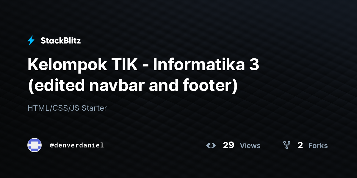 Kelompok TIK - Informatika 3 (edited navbar and footer) - StackBlitz