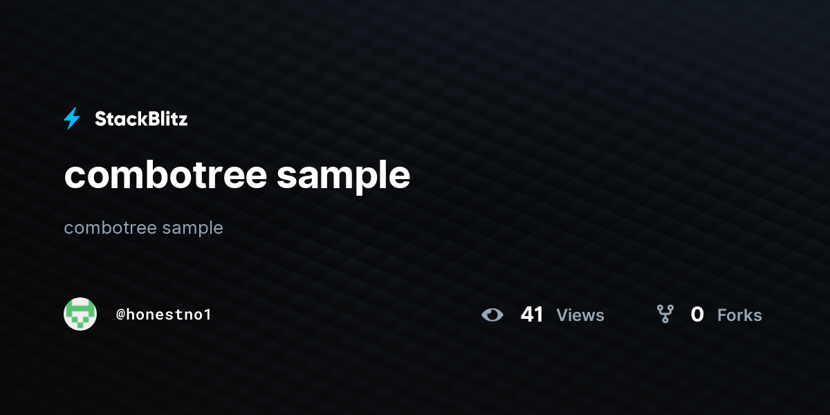 combotree sample - StackBlitz