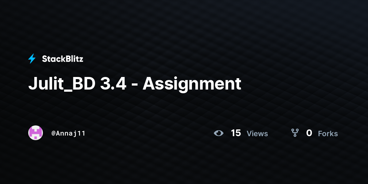 Julit_BD 3.4 - Assignment - StackBlitz
