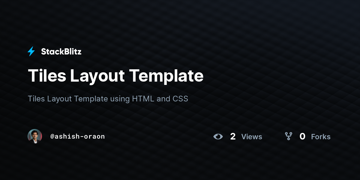 Tiles Layout Template - StackBlitz