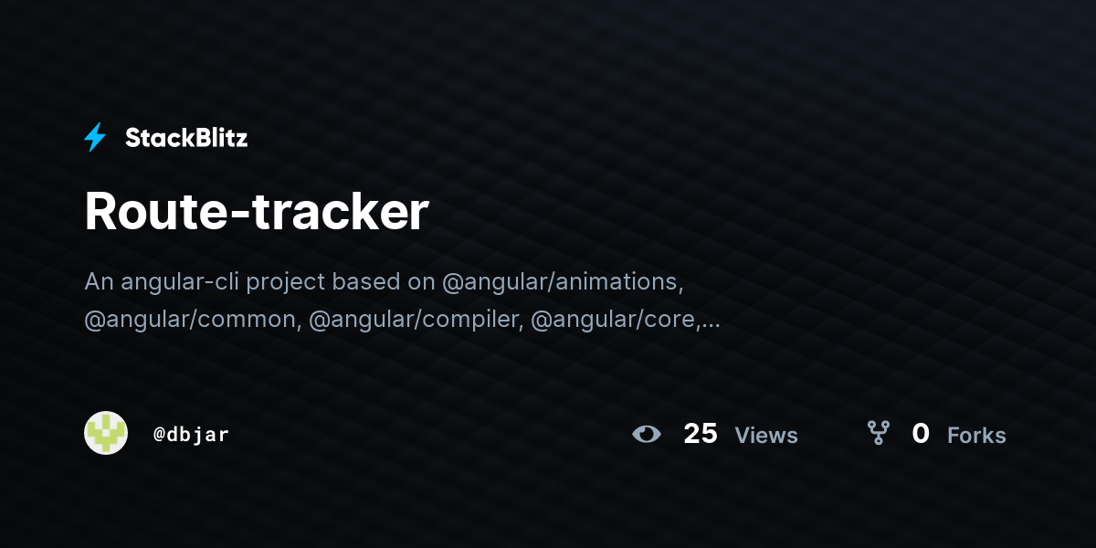 Route-tracker - StackBlitz