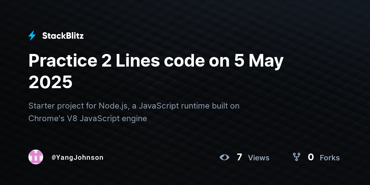Practice 2 Lines code on 5 May 2025 - StackBlitz
