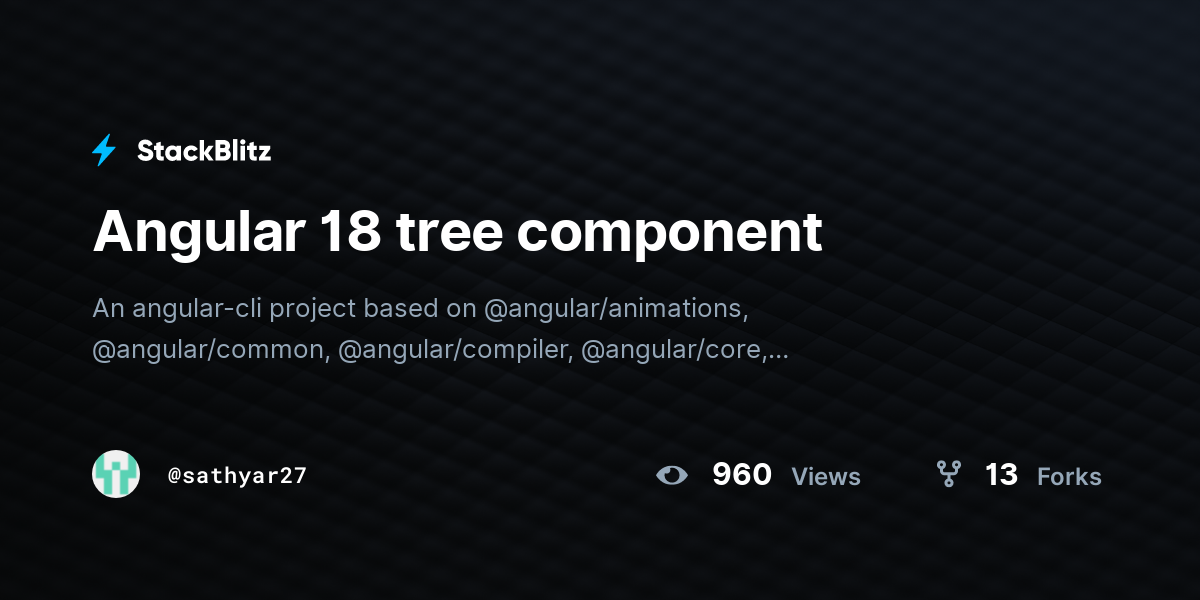 Angular 18 tree component - StackBlitz