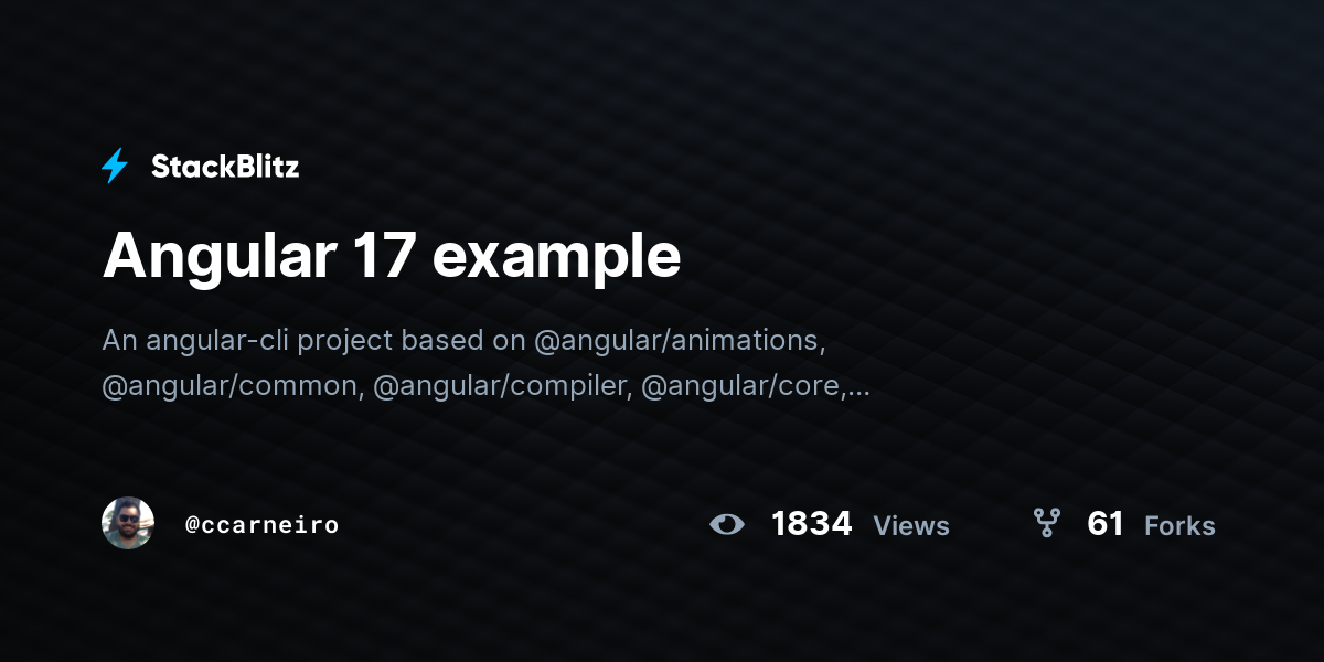 Angular 17 example - StackBlitz