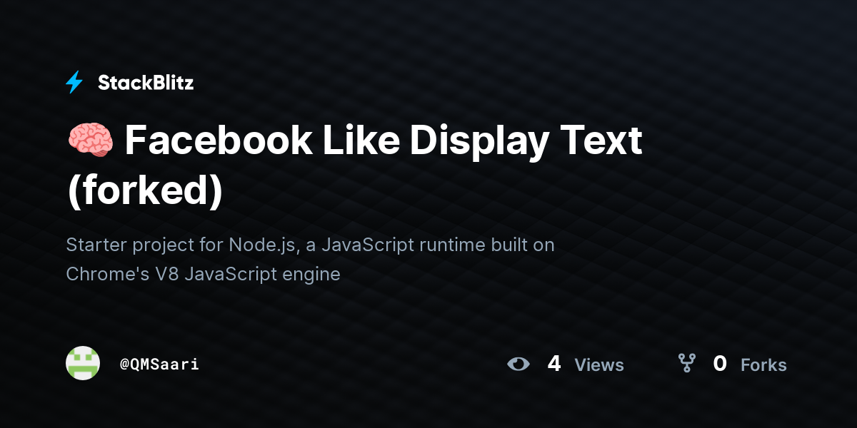 🧠 Facebook Like Display Text (forked) - StackBlitz