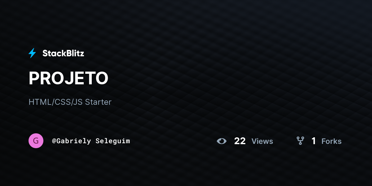 PROJETO - StackBlitz