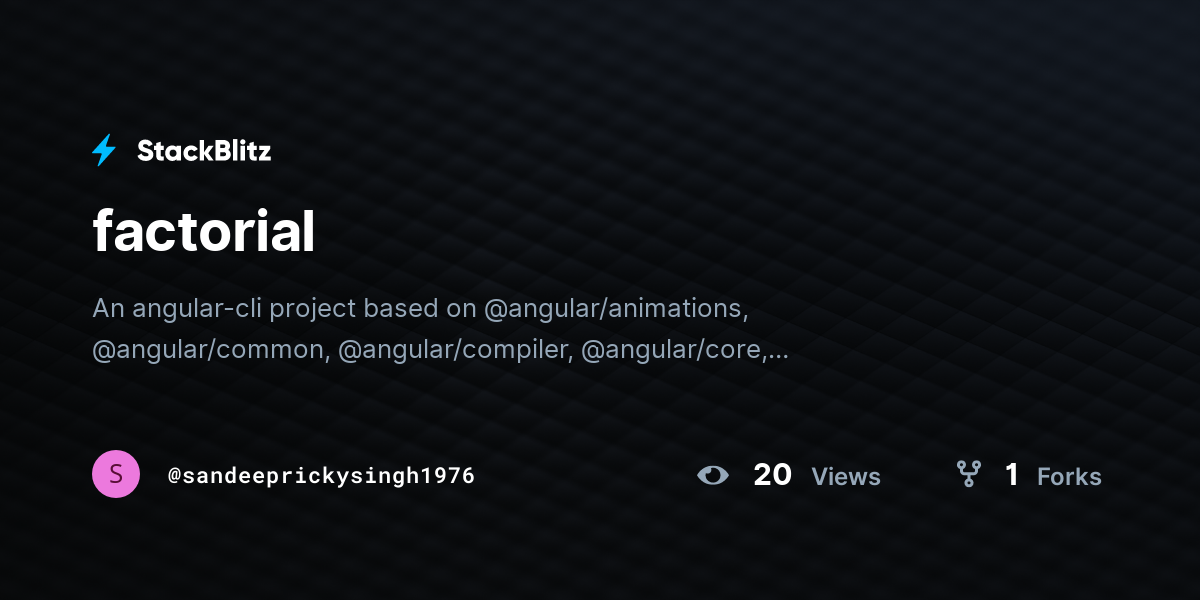 factorial - StackBlitz