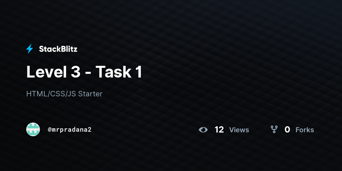 Level 3 - Task 1 - StackBlitz