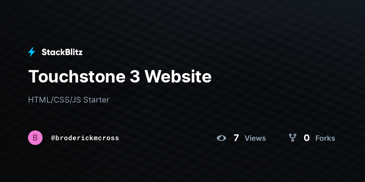 Touchstone 3 Website - StackBlitz