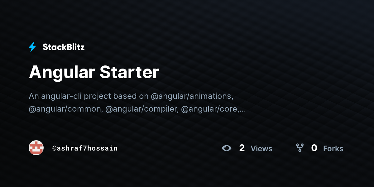 Angular Starter - StackBlitz
