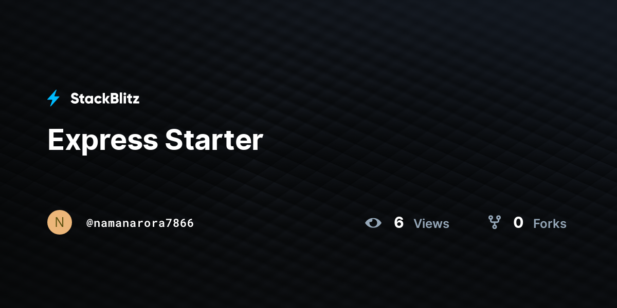 Express Starter - StackBlitz