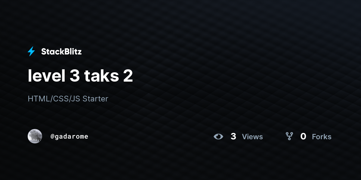 level 3 taks 2 - StackBlitz