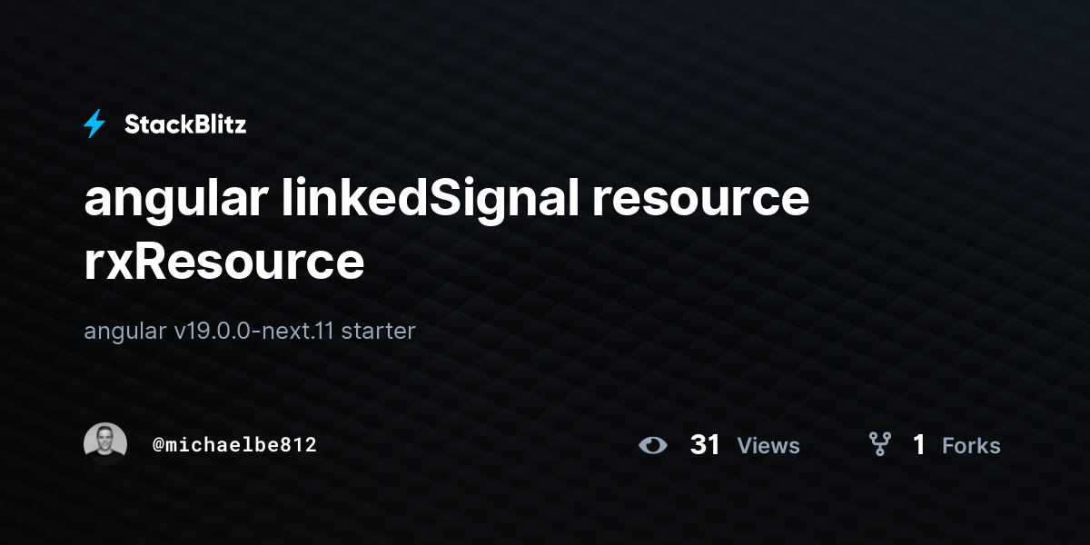angular linkedSignal resource rxResource - StackBlitz