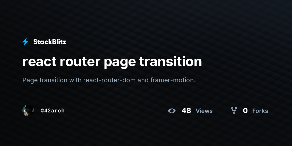 react router page transition - StackBlitz