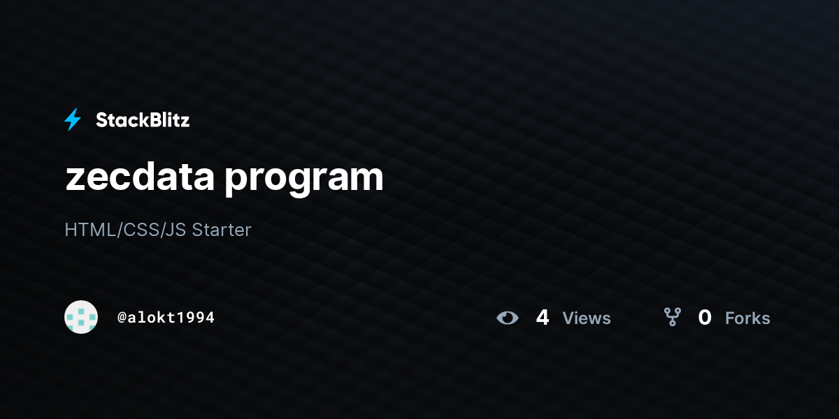 zecdata program - StackBlitz