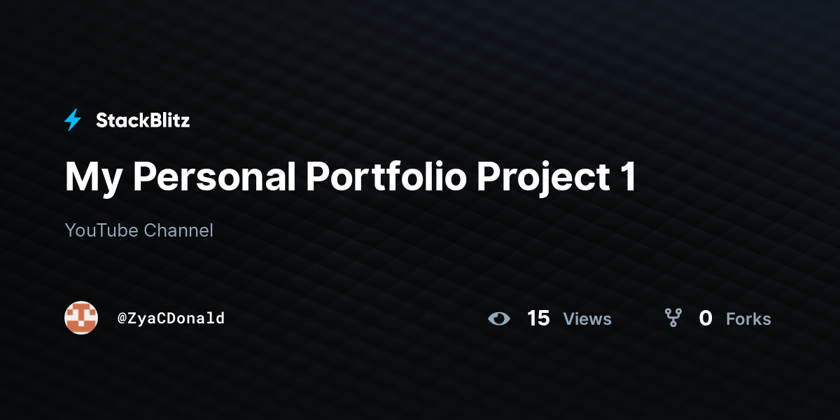My Personal Portfolio Project 1 - StackBlitz