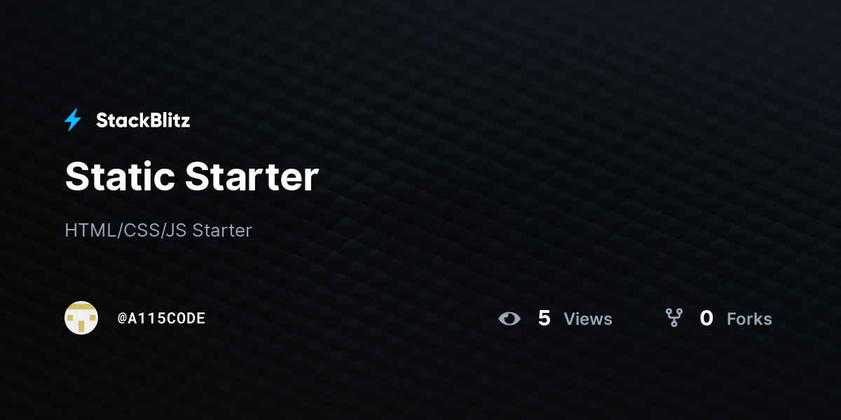 Static Starter - StackBlitz