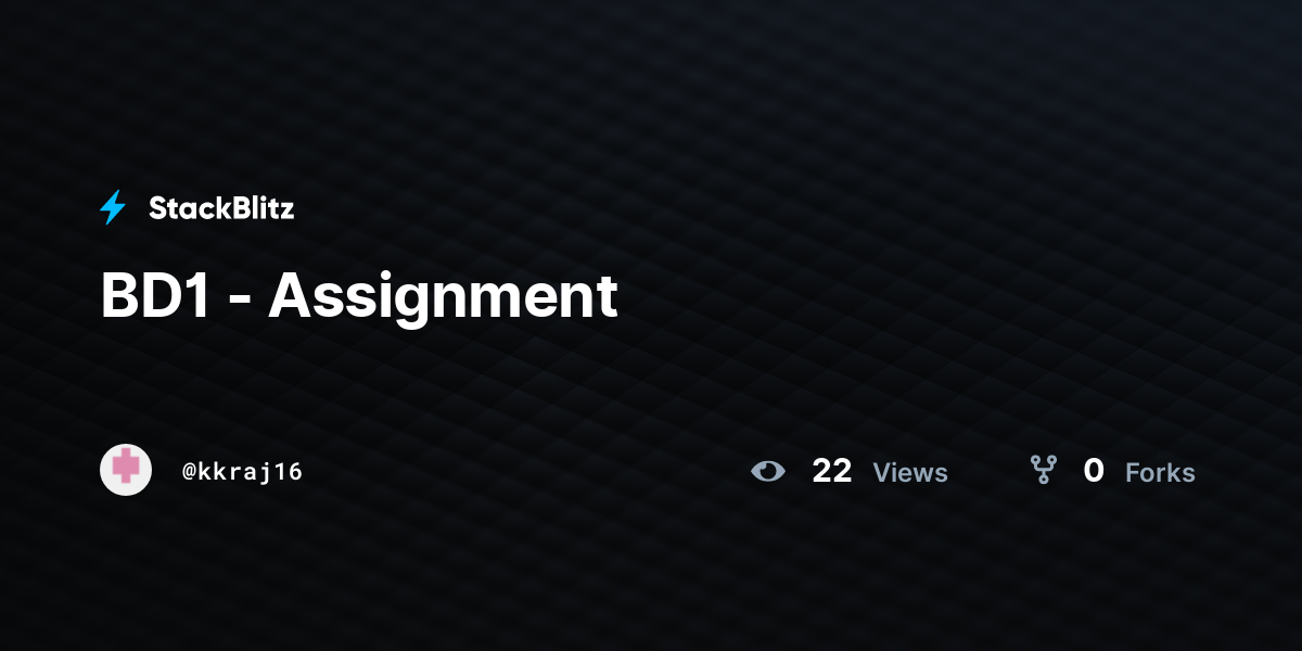 BD1 - Assignment - StackBlitz