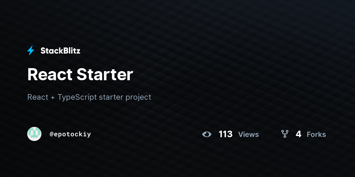 React Starter - StackBlitz