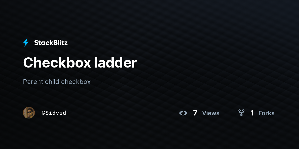 Checkbox ladder - StackBlitz