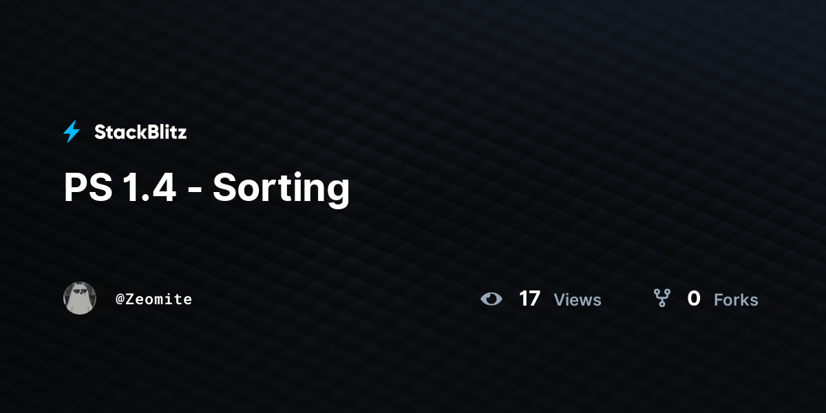 PS 1.4 - Sorting - StackBlitz