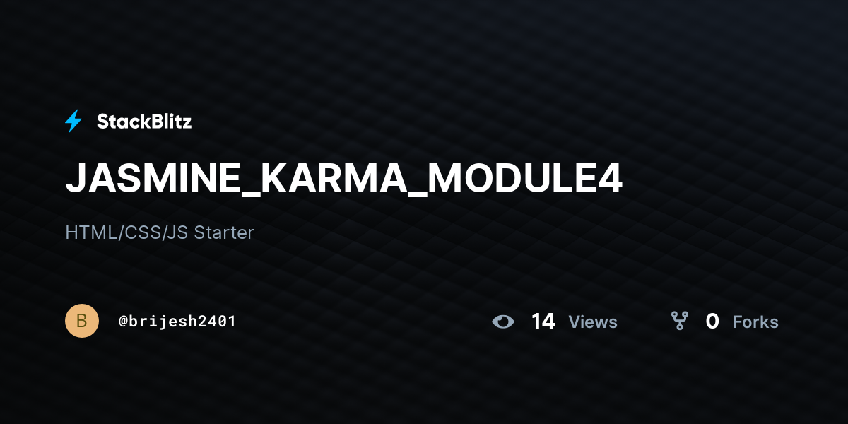 JASMINE_KARMA_MODULE4 - StackBlitz