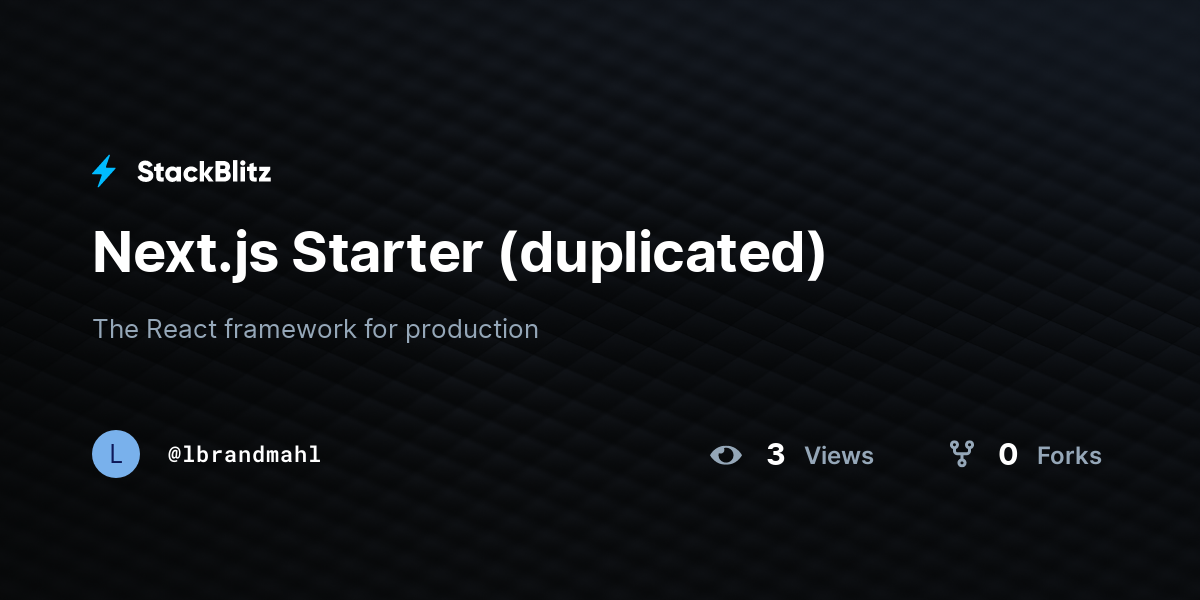 Next.js Starter (duplicated) - StackBlitz