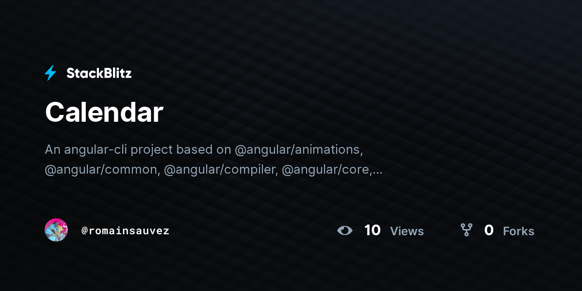 Calendar - StackBlitz