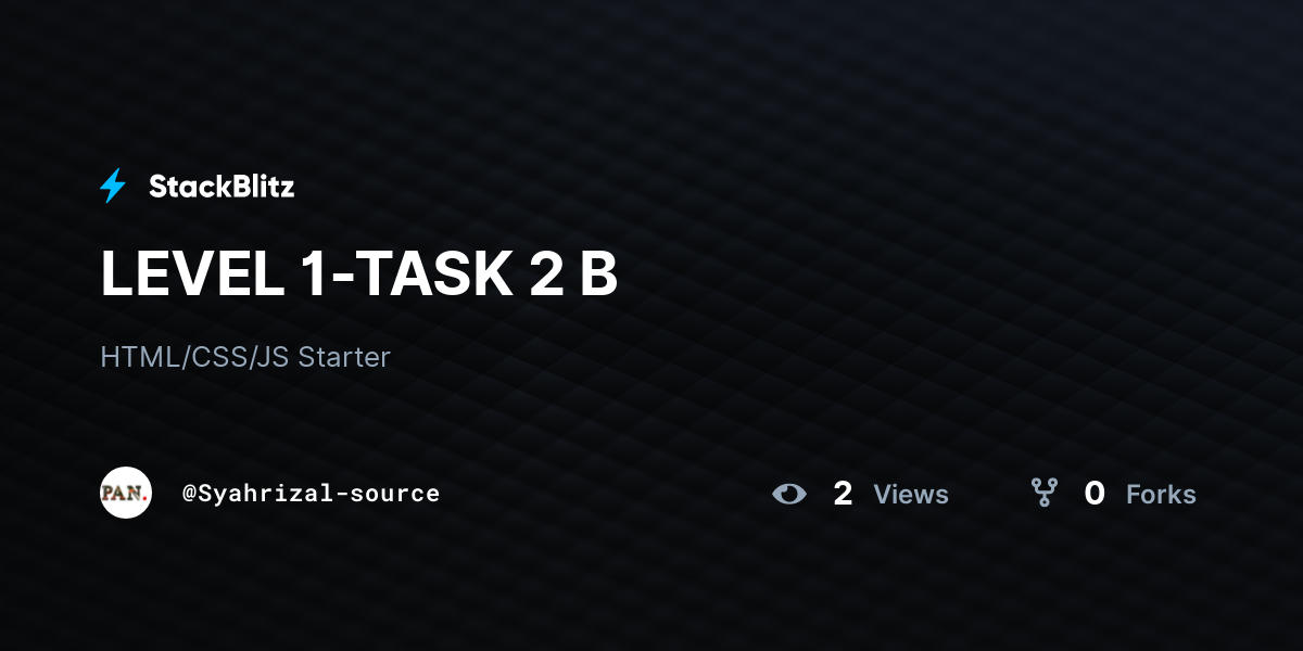 LEVEL 1-TASK 2 B - StackBlitz
