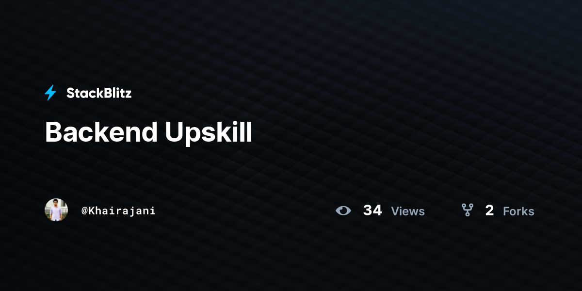 Backend Upskill - StackBlitz