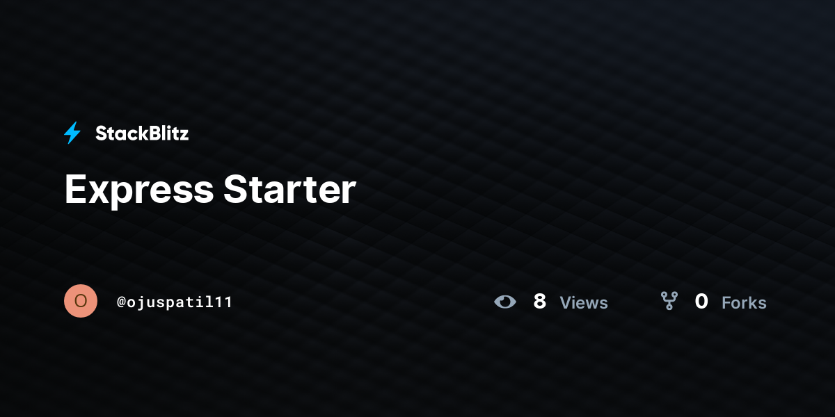 Express Starter - StackBlitz