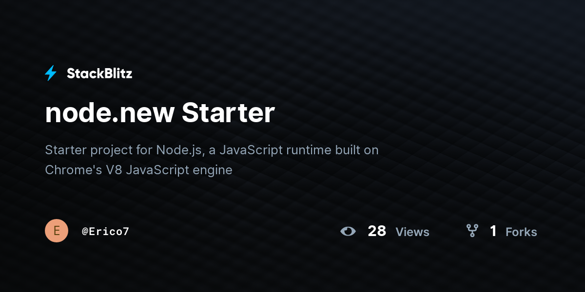 node.new Starter - StackBlitz
