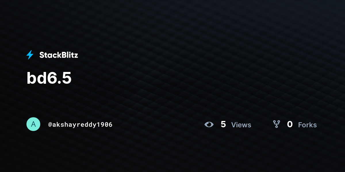Bd6 5 Stackblitz