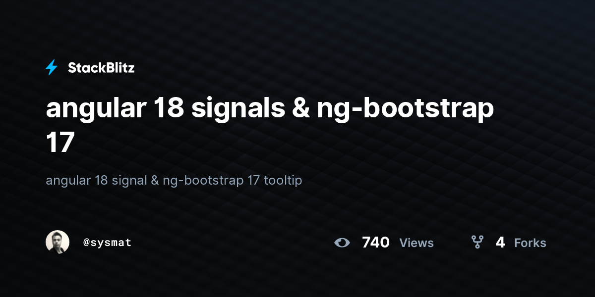 angular 18 signals & ng-bootstrap 17 - StackBlitz