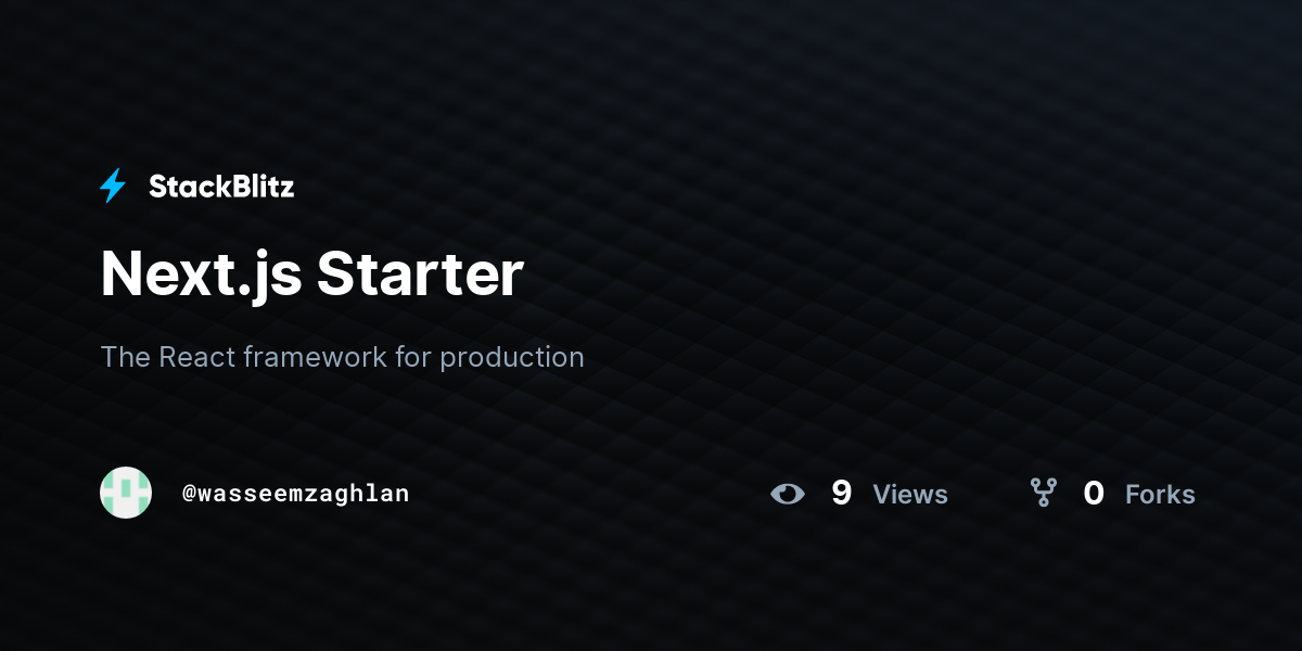 Next.js Starter - StackBlitz