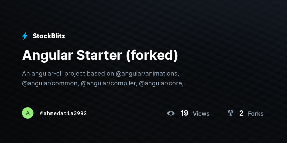 Angular Starter (forked) - StackBlitz