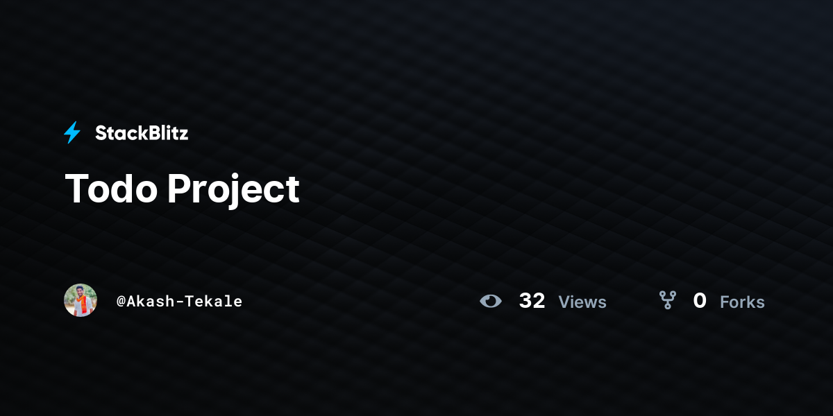 Todo Project - StackBlitz