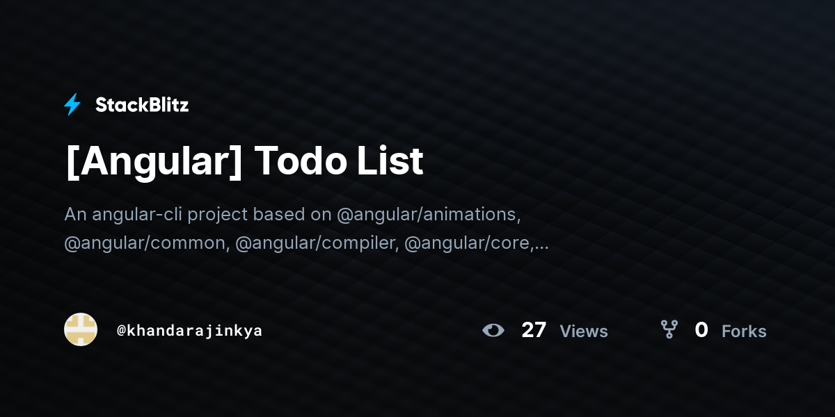 [Angular] Todo List - StackBlitz